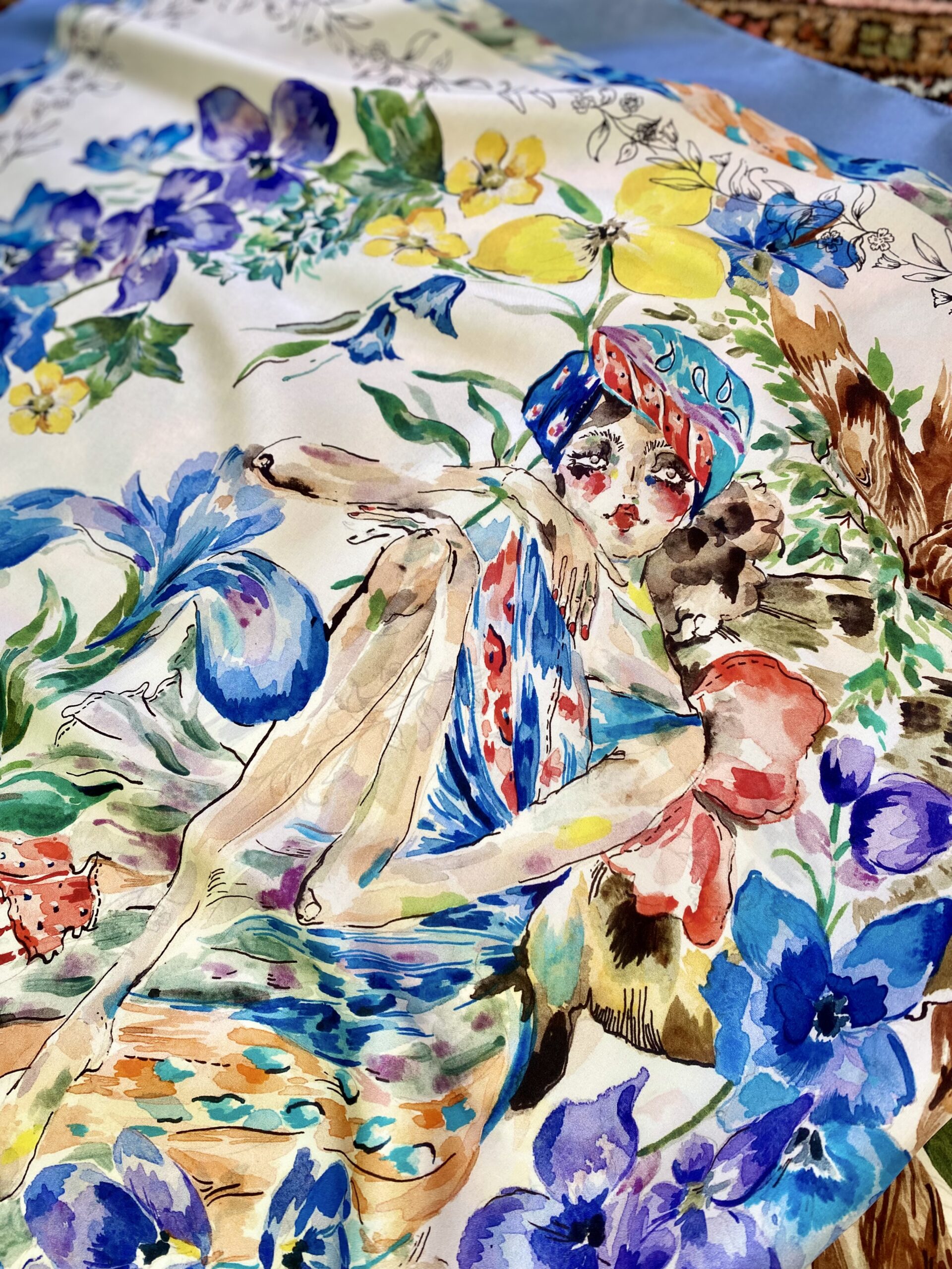 Iris Scarf | Printed Textiles & Illustrations Shop | Katie Tyson Illustrator