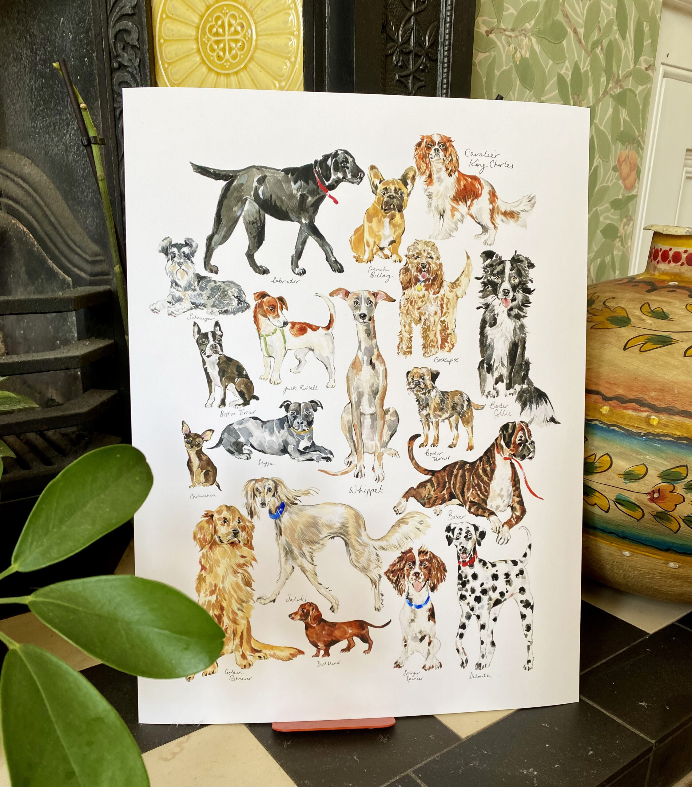 Dogs print | Printed Textiles & Illustrations Shop | Katie Tyson Illustrator