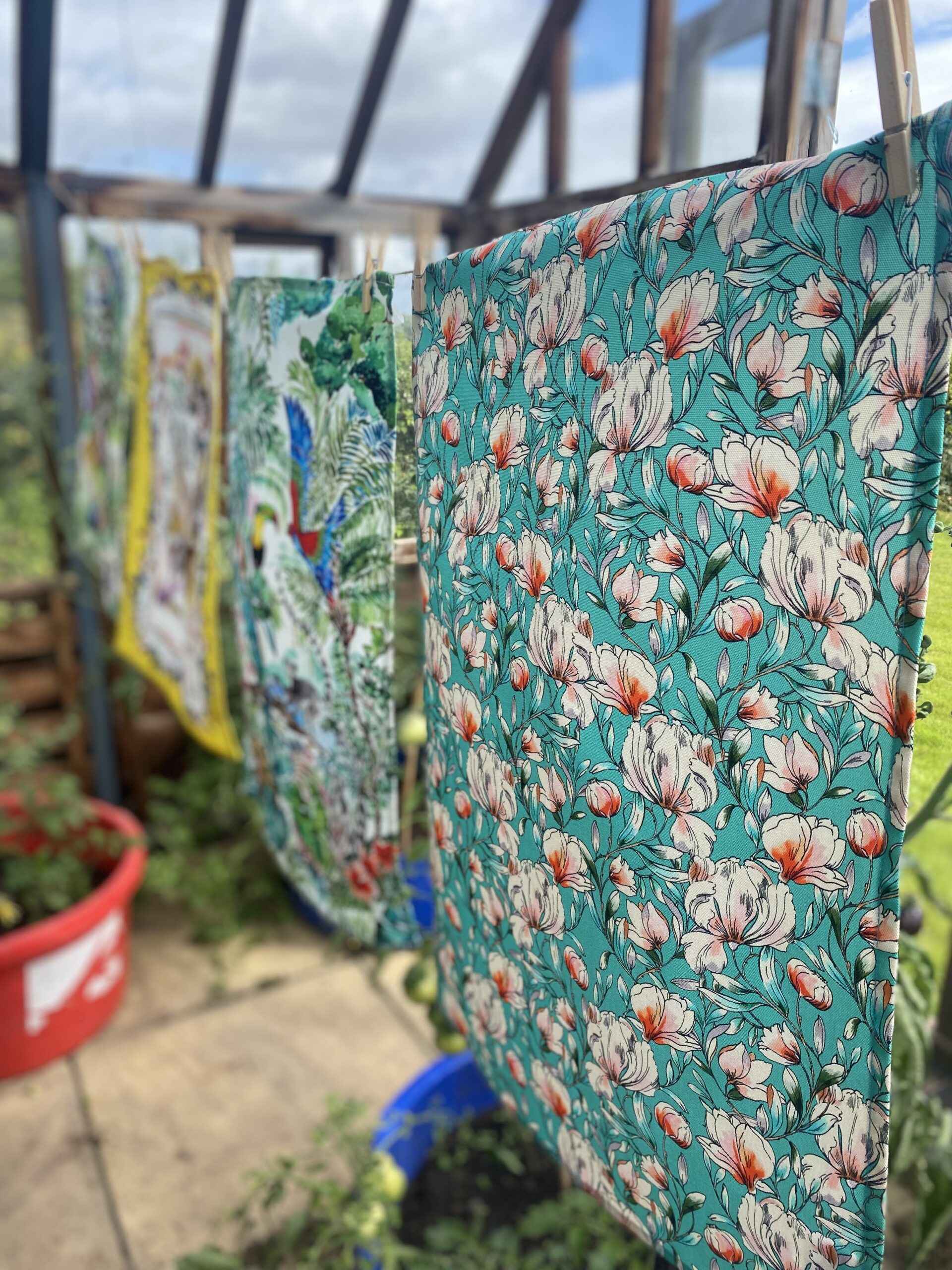 Magnolia Tea Towl | Printed Textiles & Illustrations Shop | Katie Tyson Illustrator